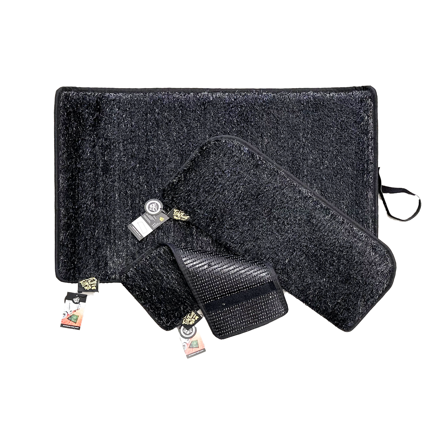 Adventure Trio Turf Mats – Black with Reflective Binding – Tidy Turf Mats